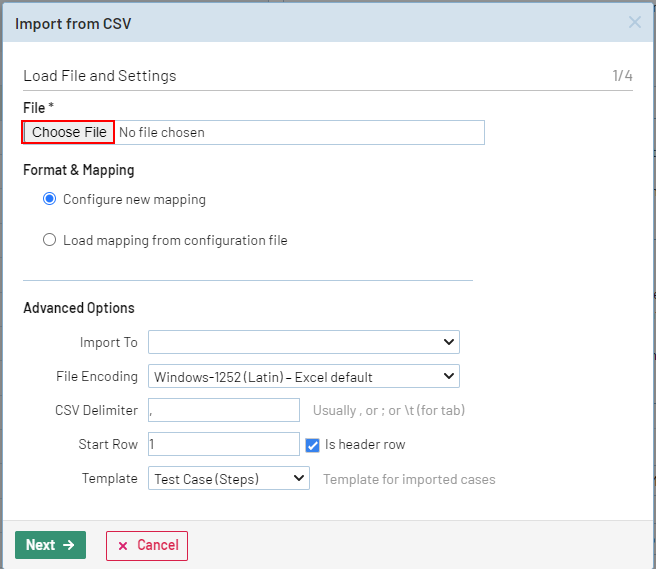 Import Test Case S Into Testrail Using Cvs Template And Cfg File Imits