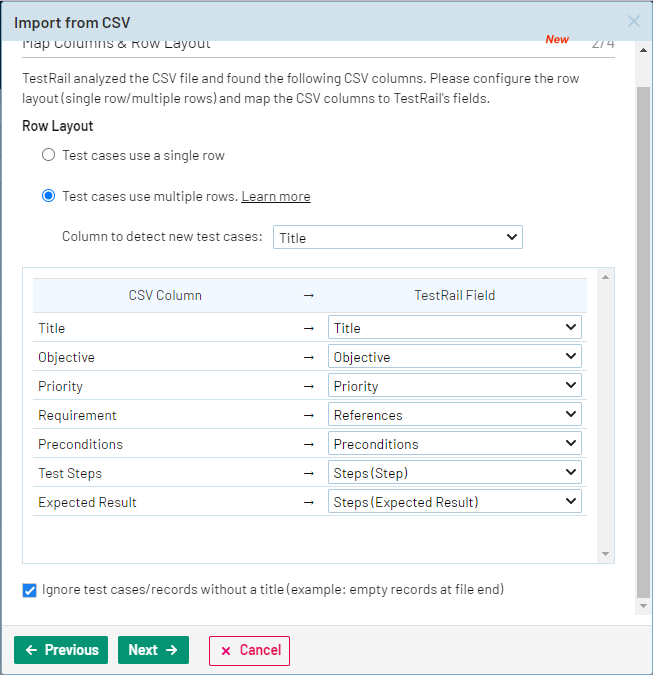 Import Test Case S Into Testrail Using Cvs Template And Cfg File Imits