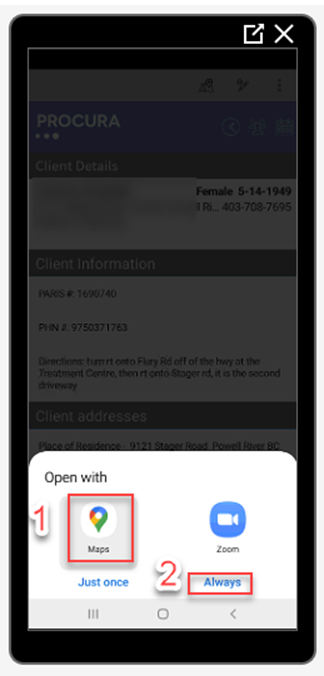 Maps / Zoom selection in Procura Mobile – IMITS